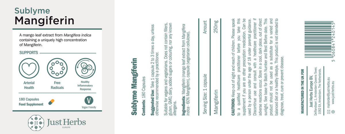 Sublyme Mangiferin Capsules – Just Herbs Europe